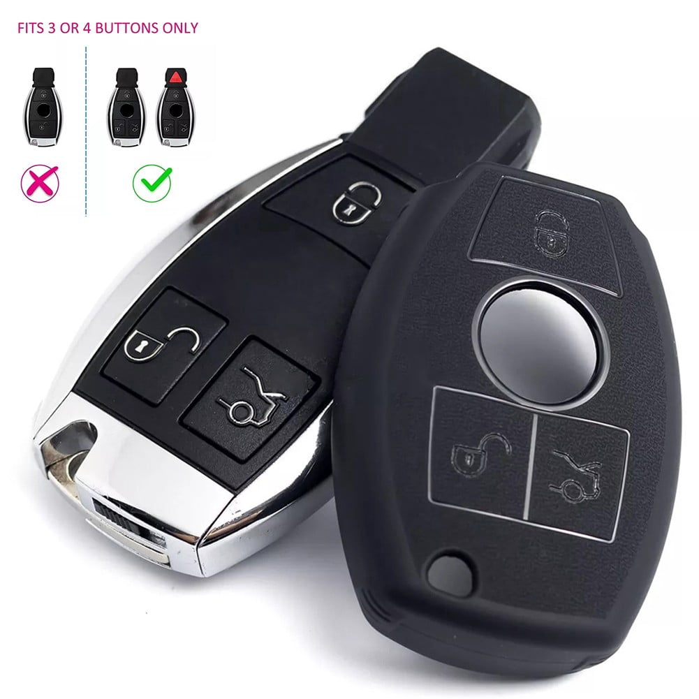 Matte Black Car Key Fob Cover Case For Mercedes 3 4 Buttons W205 W212 ...