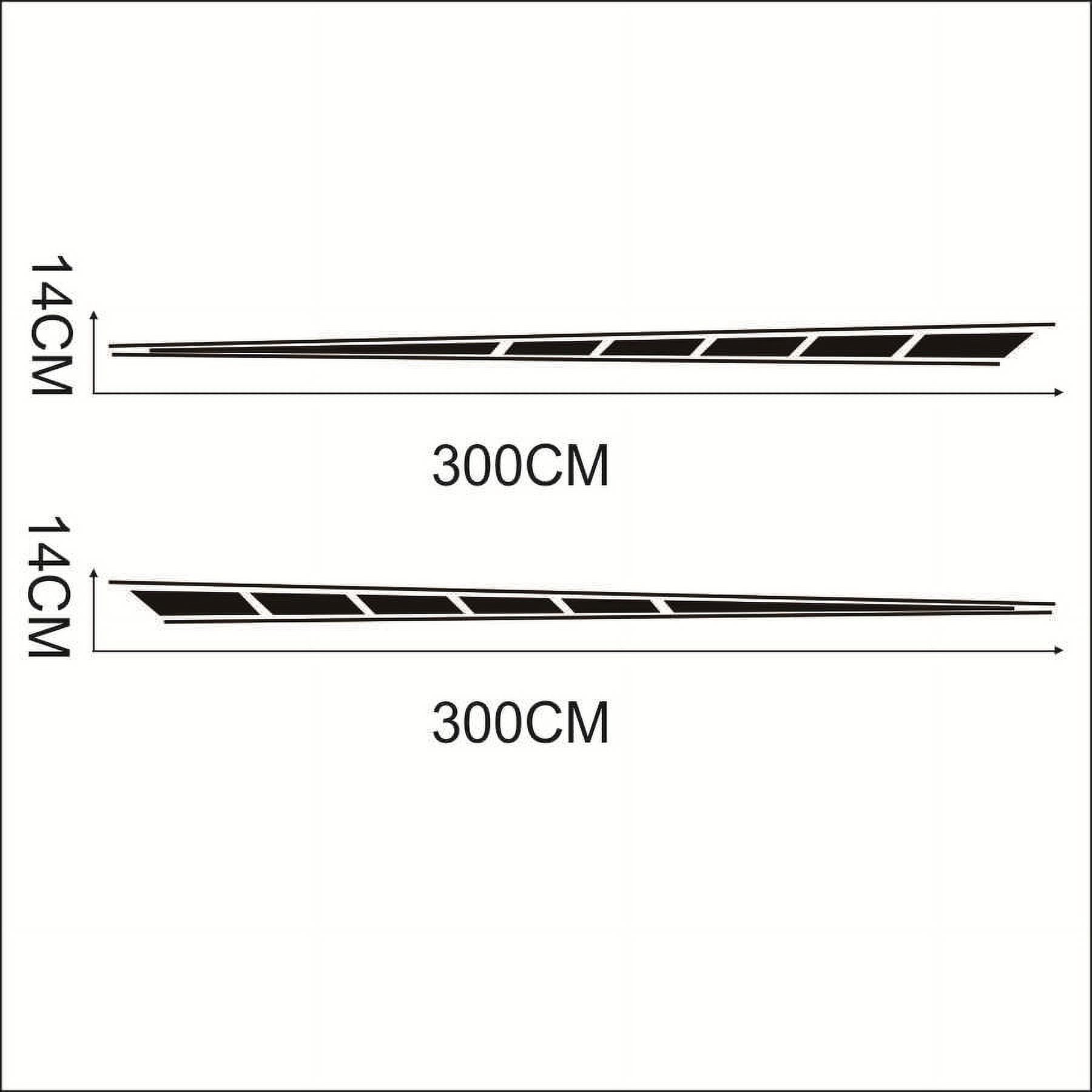 Matte Black Car Racing Stripes Decals Body Side Vinyl Stickers 2Pcs ...