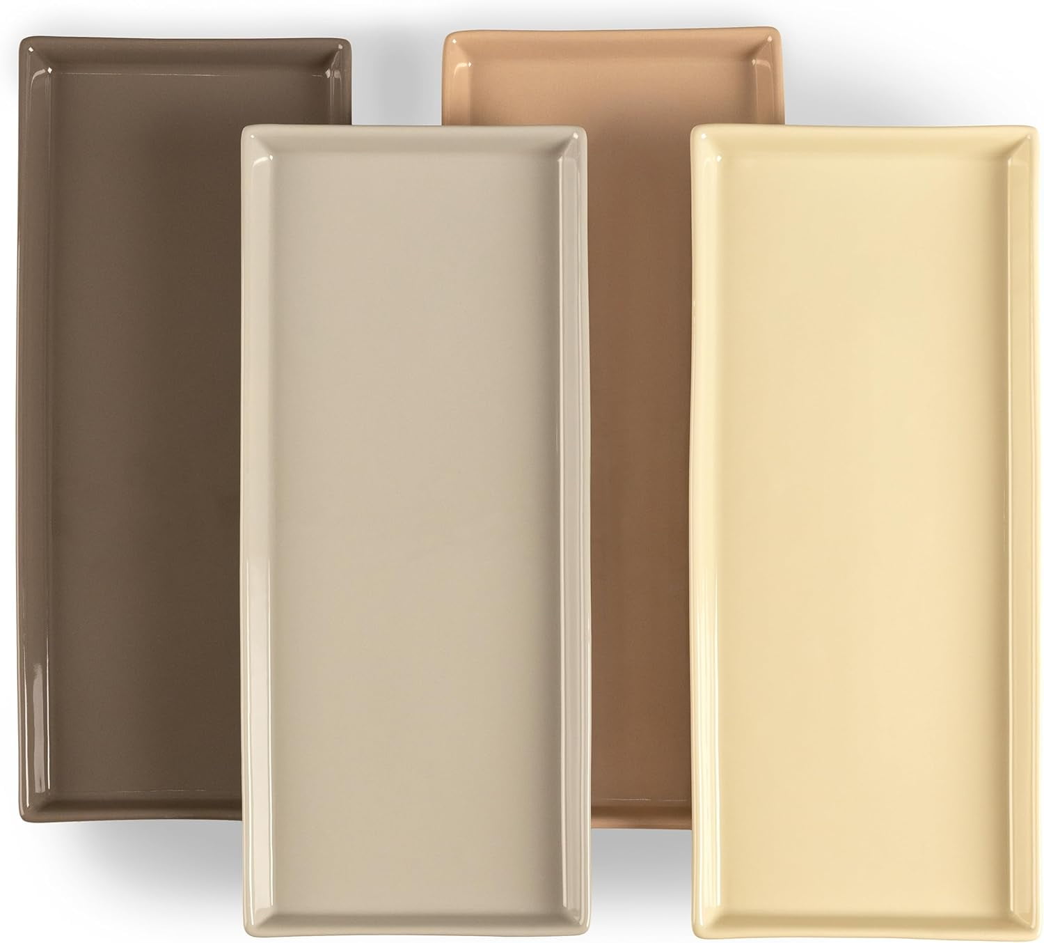 Matte Black Ceramic Serving Platters (14 x 6 Inch Rectangle Plates ...