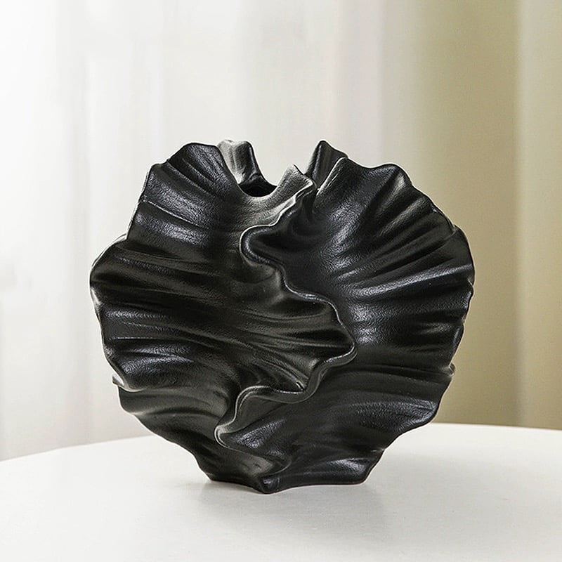 Matte Black Ceramic Vase - Modern Coral Design for Pampas Grass ...