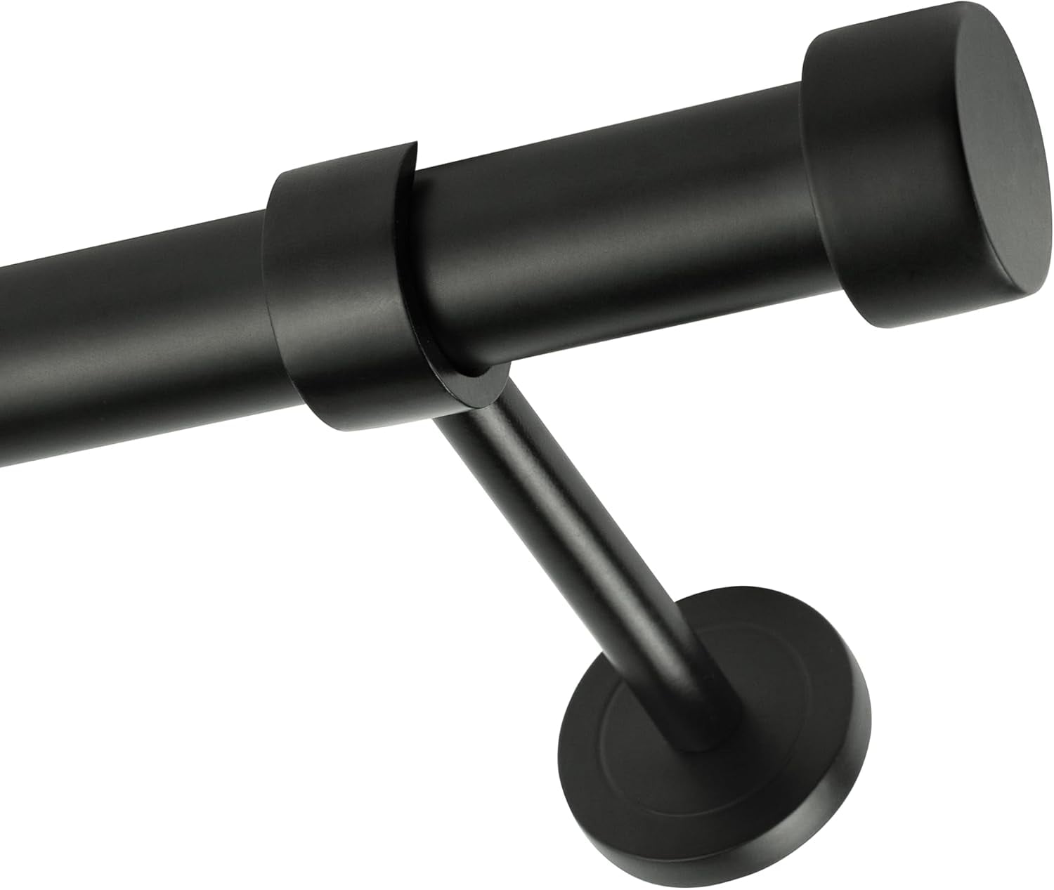 Matte Black Curtain Rod, Adjustable Curtain Rods for Windows 48 to 84 ...