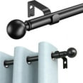 Matte Black Modern Design Curtain Rod, Adjustable 18-80 inches, 6/8 ...