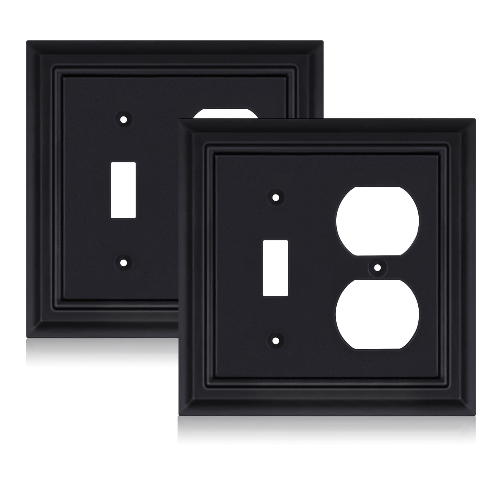 Matte Black Decorative Outlet Covers Wall Plates, Bamboo Fiber Light ...