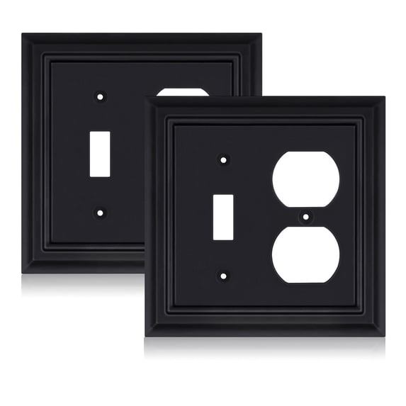 Matte Black Decorative Outlet Covers Wall Plates, Bamboo Fiber Light ...