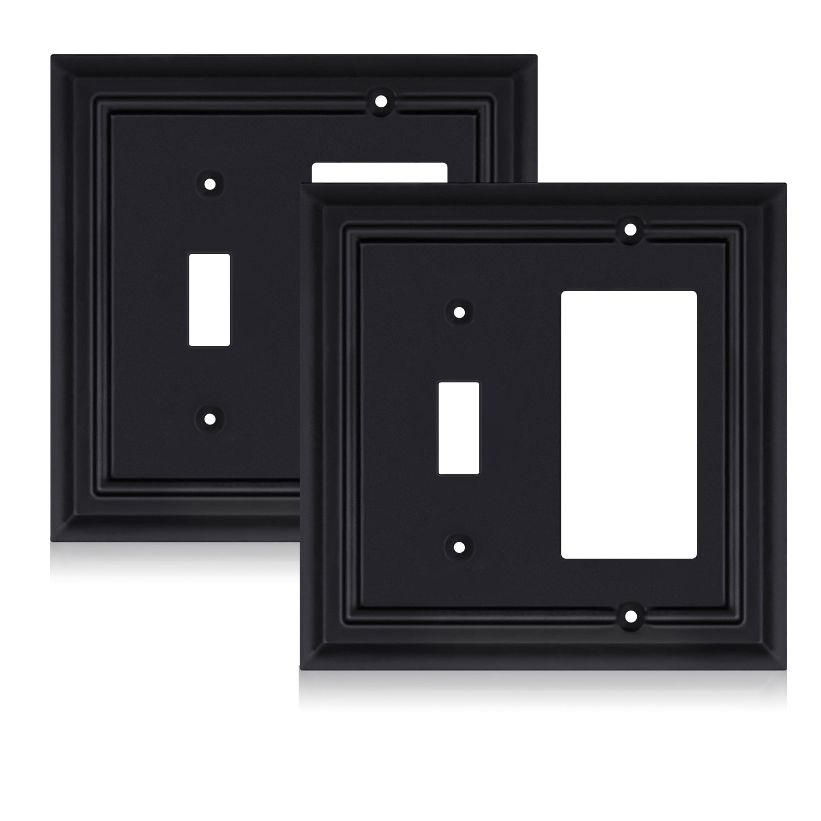 Matte Black Decorative Outlet Covers Wall Plates, Bamboo Fiber Light ...