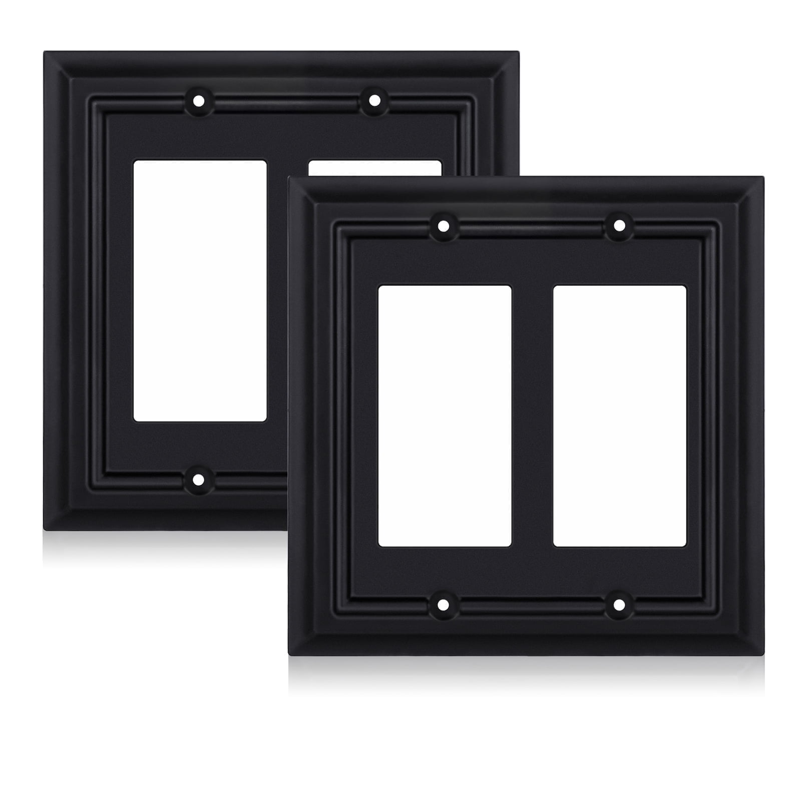 Matte Black Decorative Outlet Covers Wall Plates, Bamboo Fiber Light ...