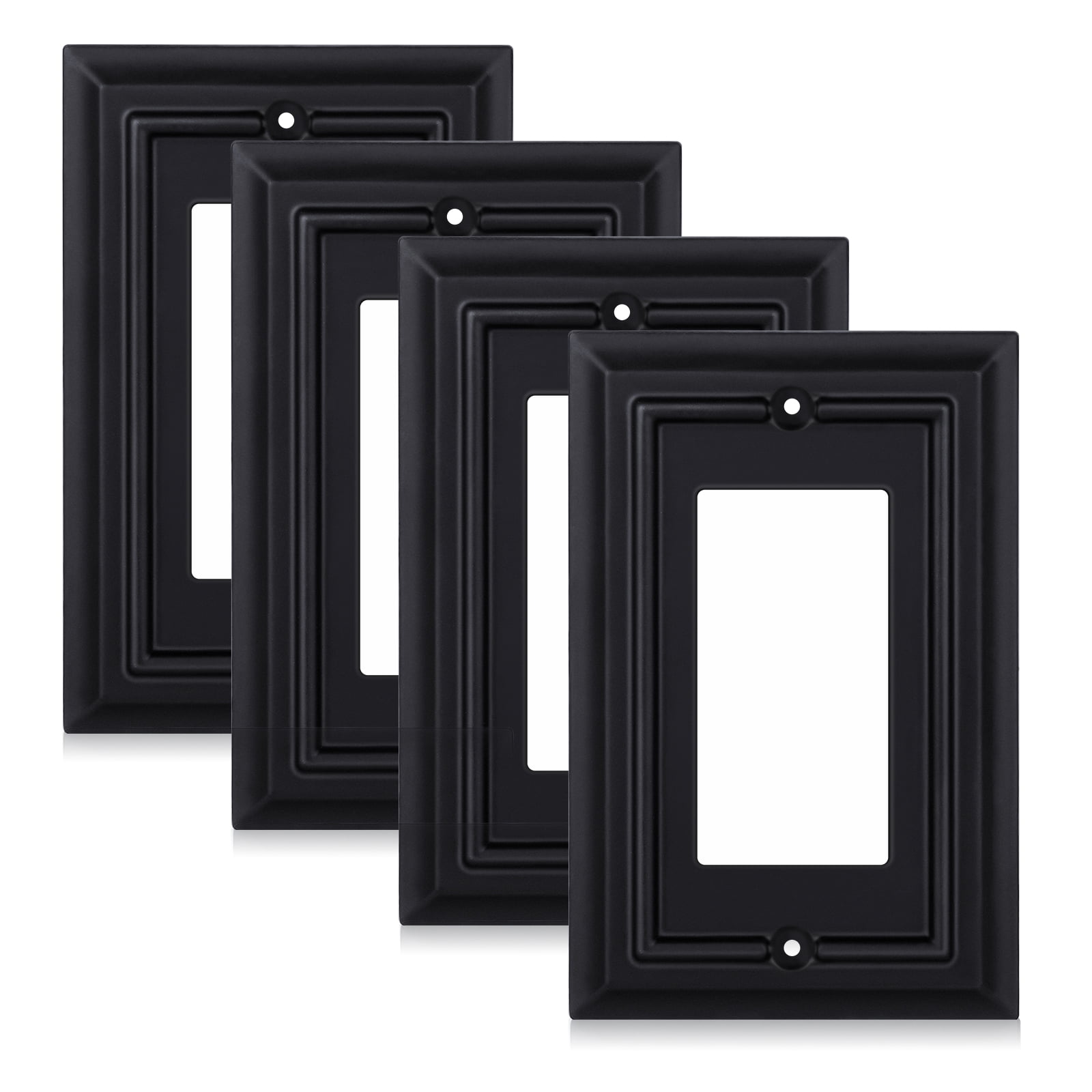 Matte Black Decorative Outlet Covers Wall Plates, Bamboo Fiber Light ...