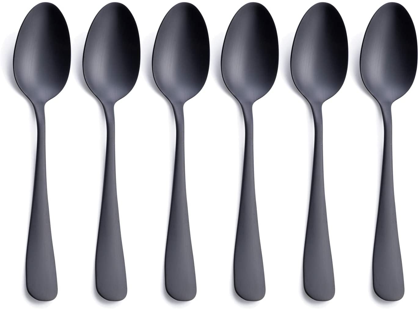 Matte Black Dessert Spoon, Stainless Steel Satin Finish 6.8-inch ...