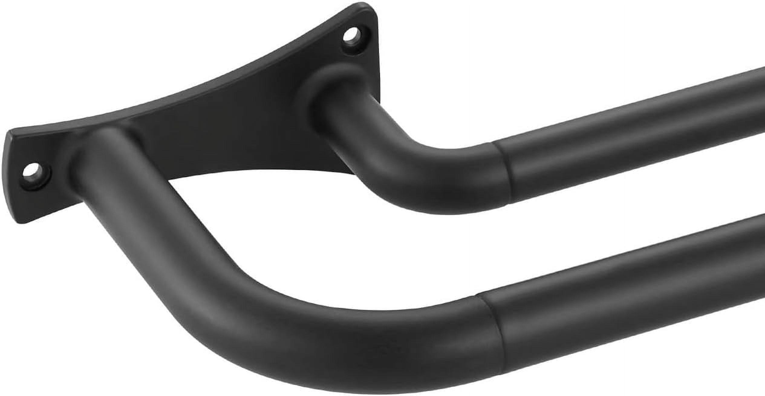 Matte Black Double Curtain Rods, 72 to 144 Inch, Room Darkening, Wrap ...
