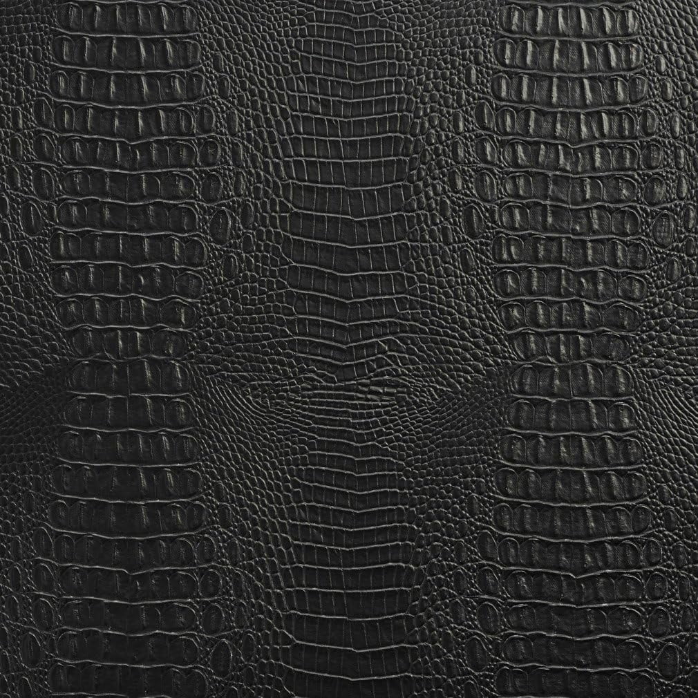 Matte Black Embossed Alligator Upholstery Vinyl by The Yard - SKU: Kiva ...