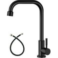 Matte Black Faucet Cold Water Only Single Lever Handle SUS304 Sink Bar ...