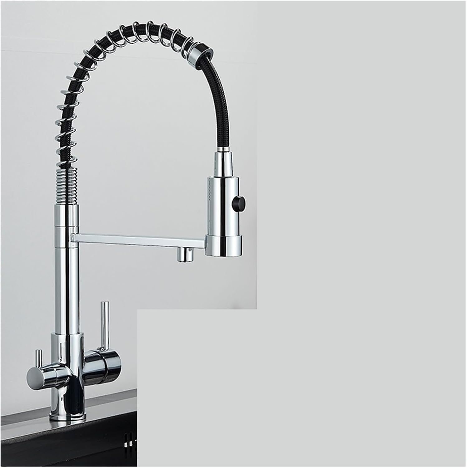 Matte Black Filtered Kitchen Faucet Pure Water Kitchen Faucet Dual ...