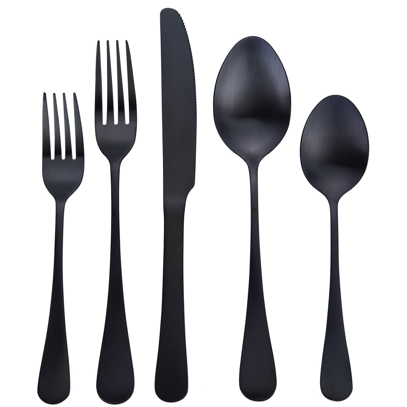 Matte Black Flatware set, 20 Pieces Silverware Set with Ssteak Knife ...