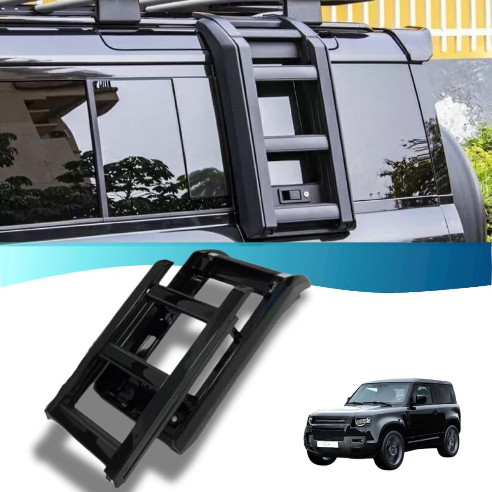 Matte Black Folding Side Ladder Compatible with Land Rover Defender 90 ...