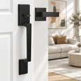 Matte Black Front Door Handle No Lock Modern Entry Replacement Set ...