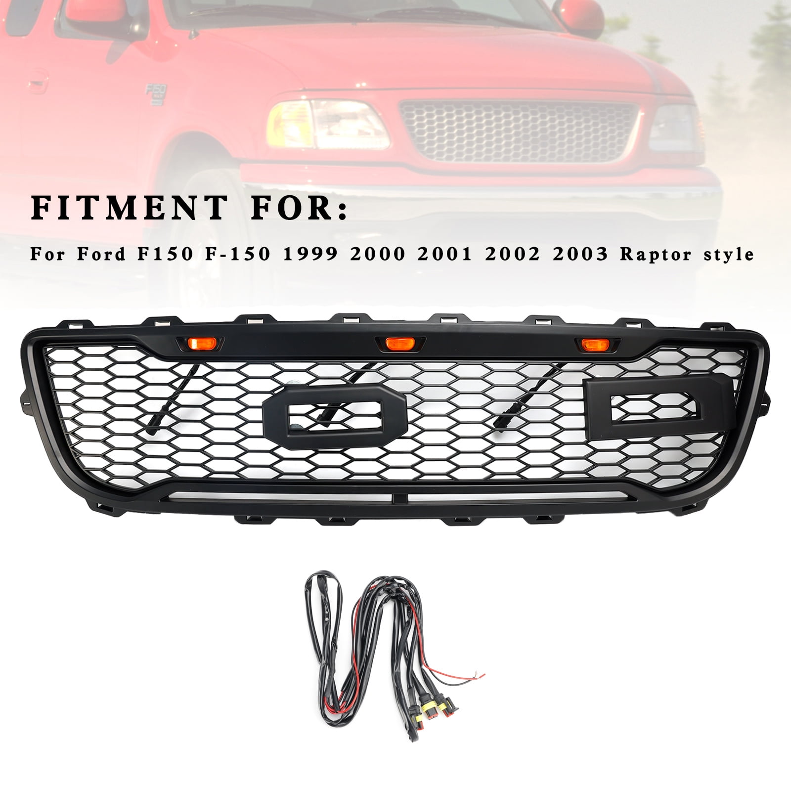 Matte Black Front Honeycomb Bumper Grille Grill Fit for Ford F150 1999 ...