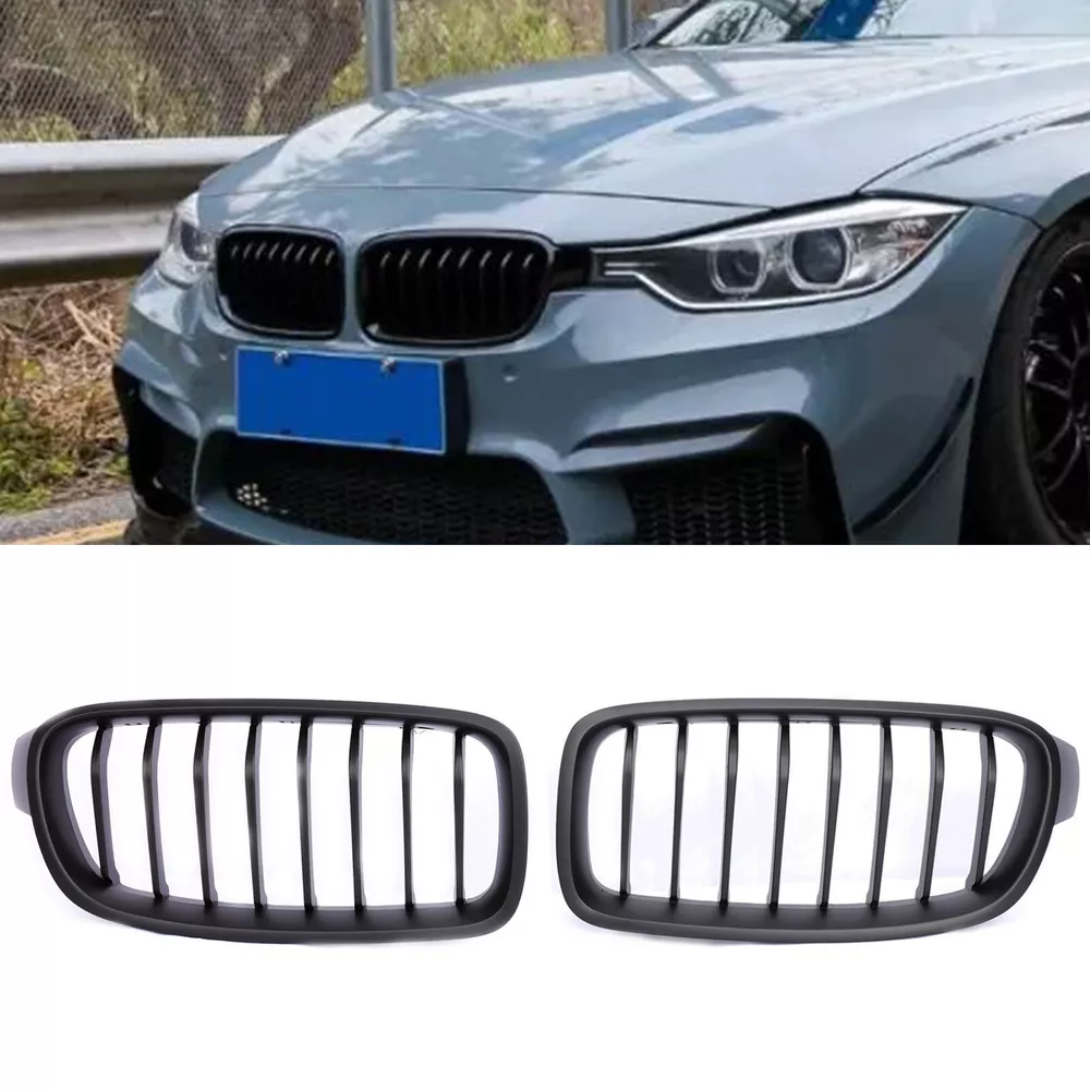 Matte Black Grills Front Kidney Grill For BMW F30 3-Series 2012-2016 ...