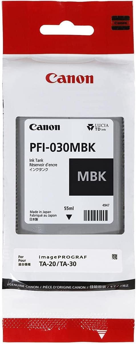 Matte Black Ink 55ml (PFI-030MBK) for Canon imagePROGRAF TA-20 and TA ...