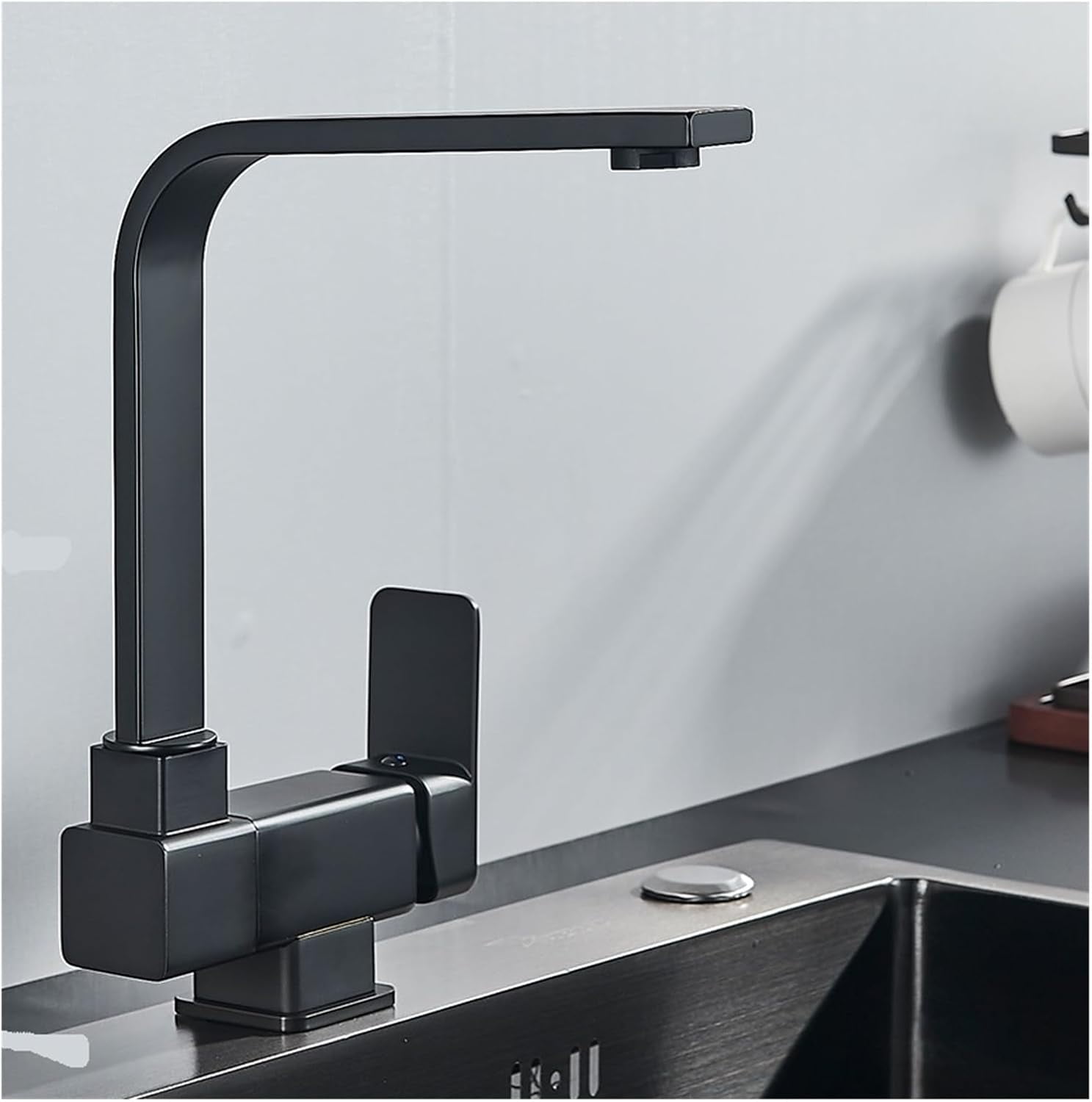 Matte Black Inner Window Folding Kitchen Faucet Deck Mounted Two Mode ...