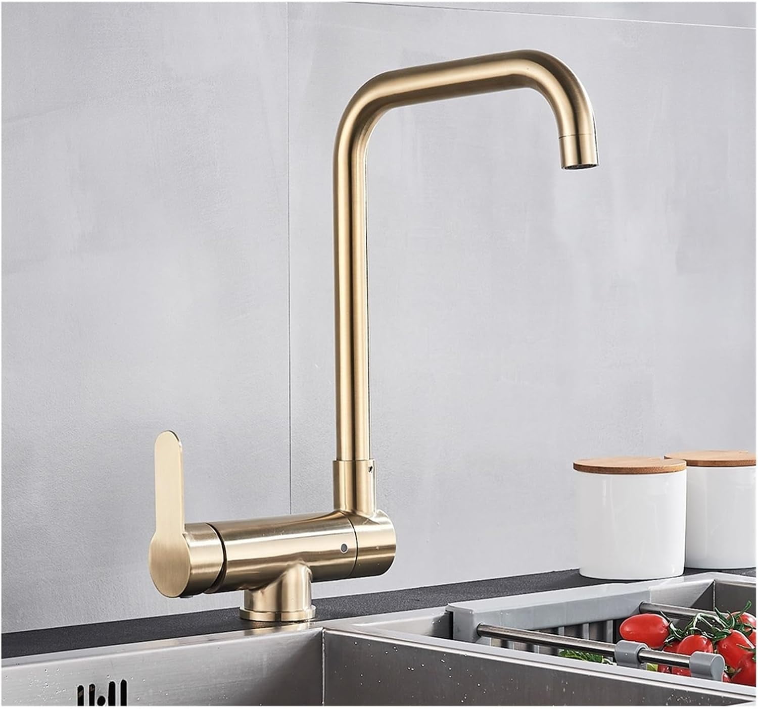 Matte Black Inner Window Folding Kitchen Faucet Deck Mounted Two Mode ...