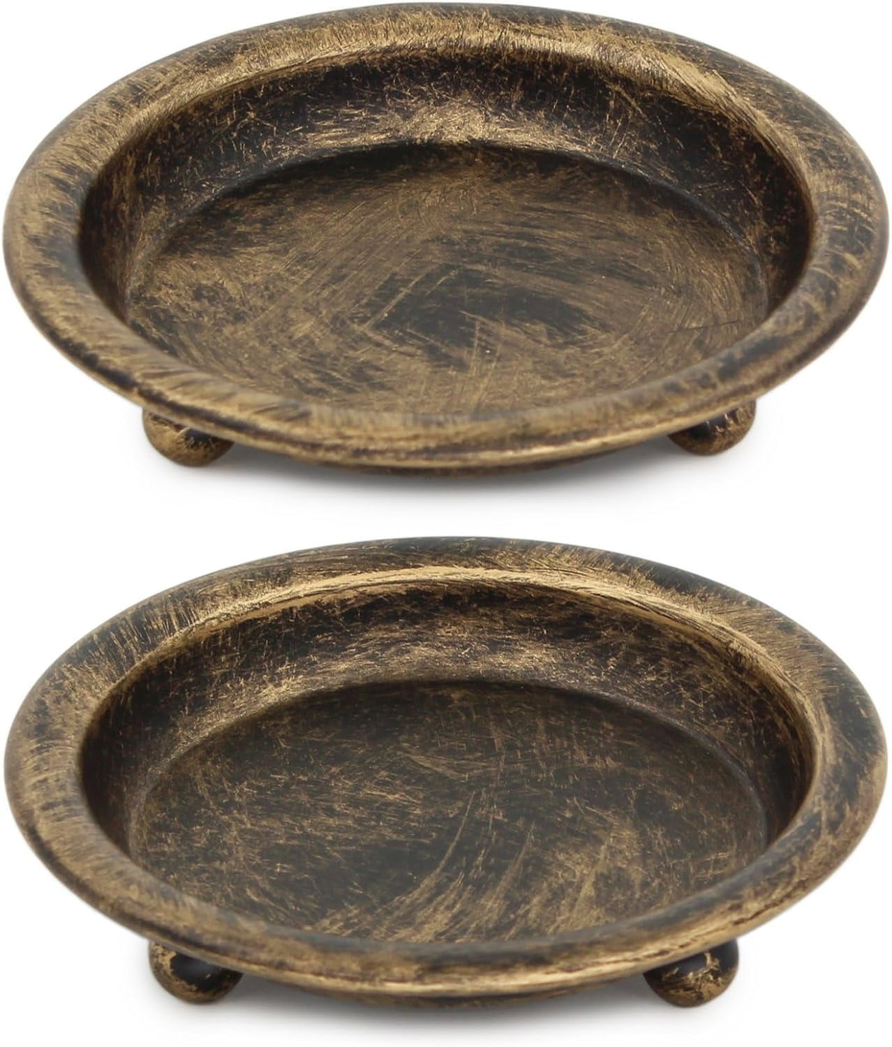 Matte Black Iron Candle Plate, Set of 2, Metal Saucer Style Candle ...