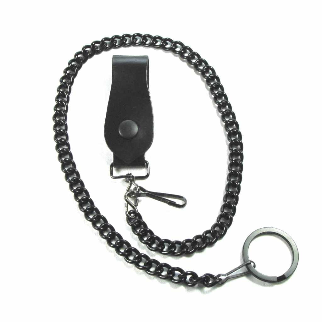 Matte Black Key Chain with Large Leather Fob 18" - Walmart.com