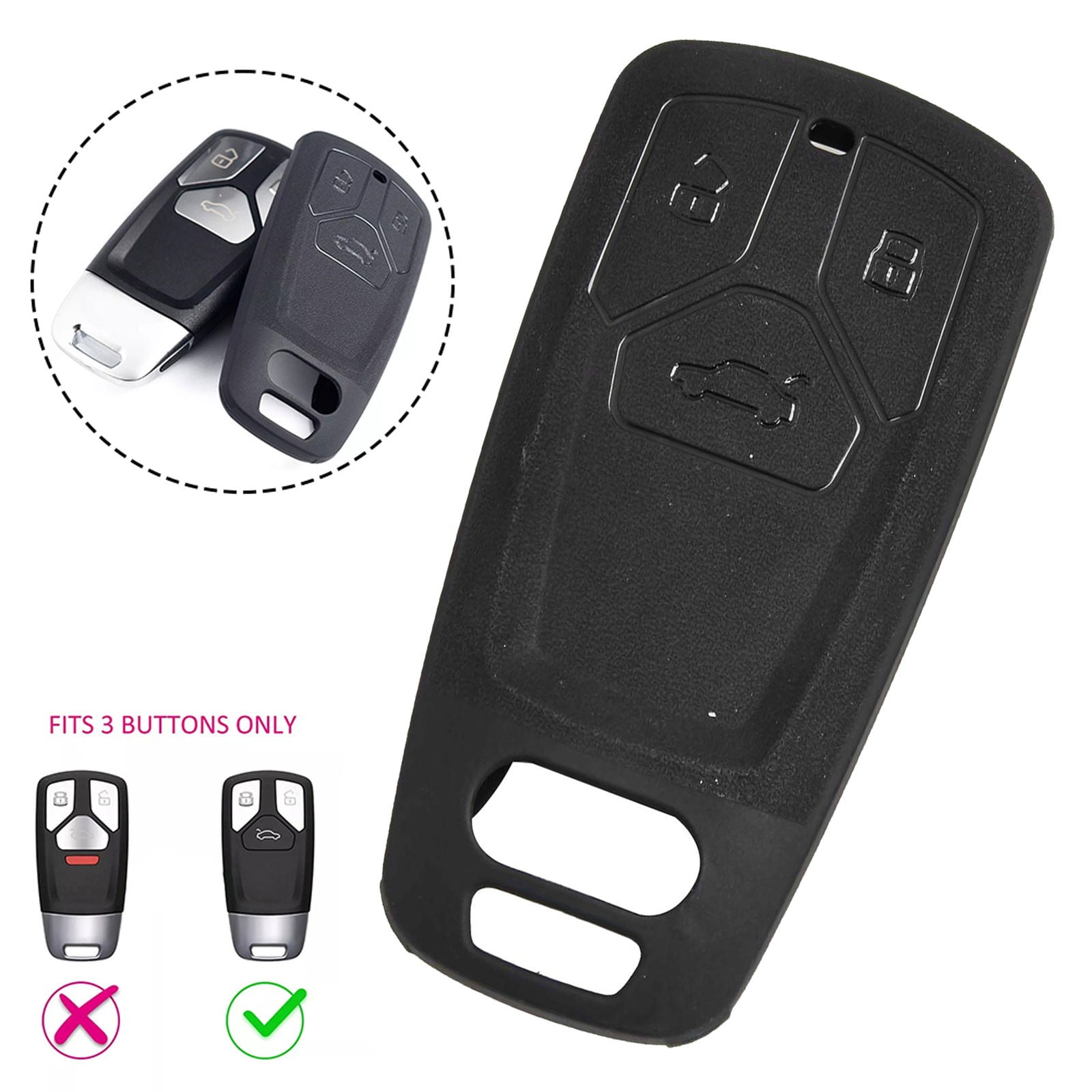 Matte Black Key Fob Holder For A4 B9 Q5 Stylish Accessory With 3 ...