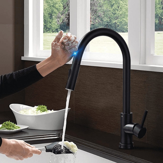 Matte Black Kitchen Faucet Sensitive Smart Touch Control Faucet Mixer ...