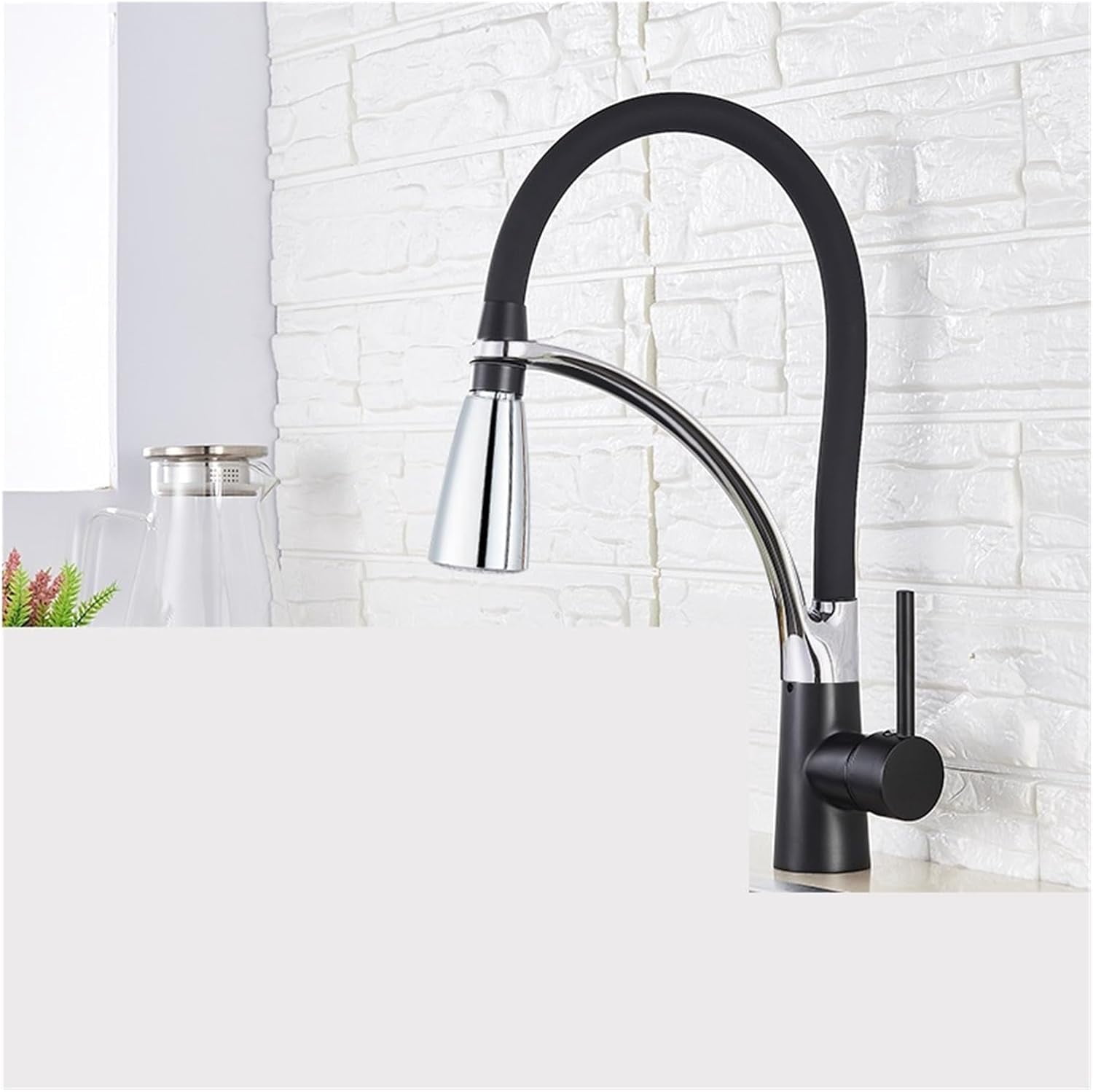 Matte Black Kitchen Faucets Chrome LED Pull Down Kitchen Mixer Tap 360 ...