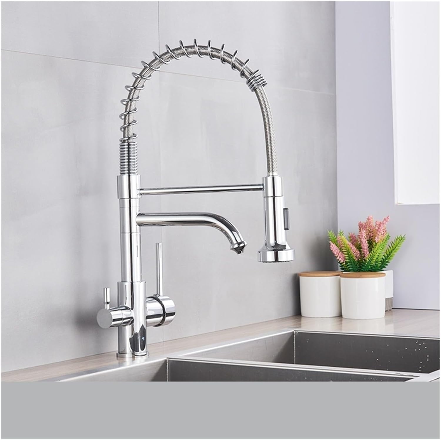 Matte Black Kitchen Filtered Faucet Water Tap Purifier Faucet Dual ...