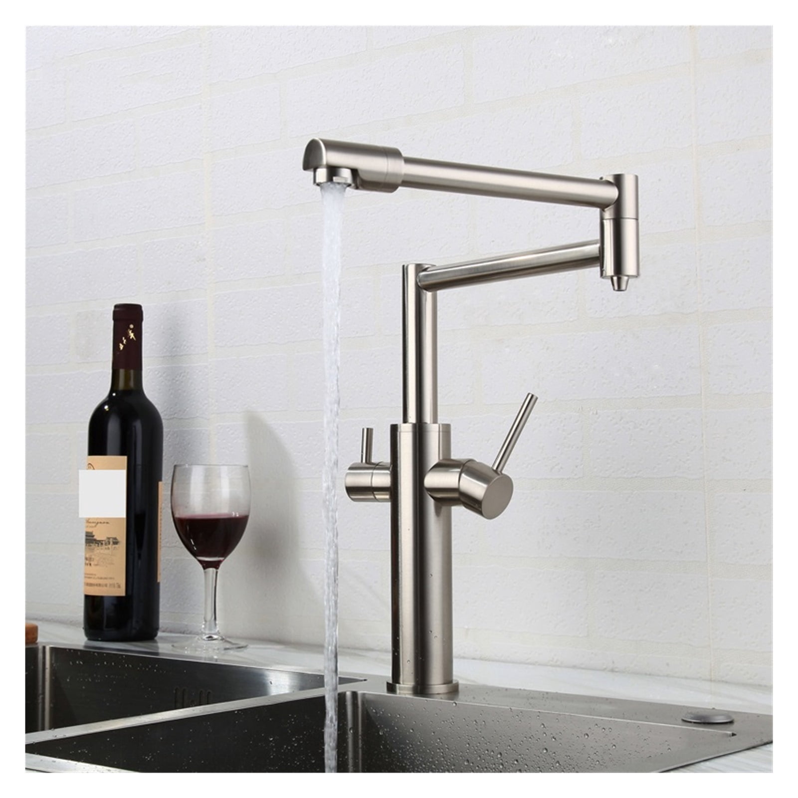 Matte Black Kitchen Folding Faucet With Pure Water Cold Hot Kitchen ...