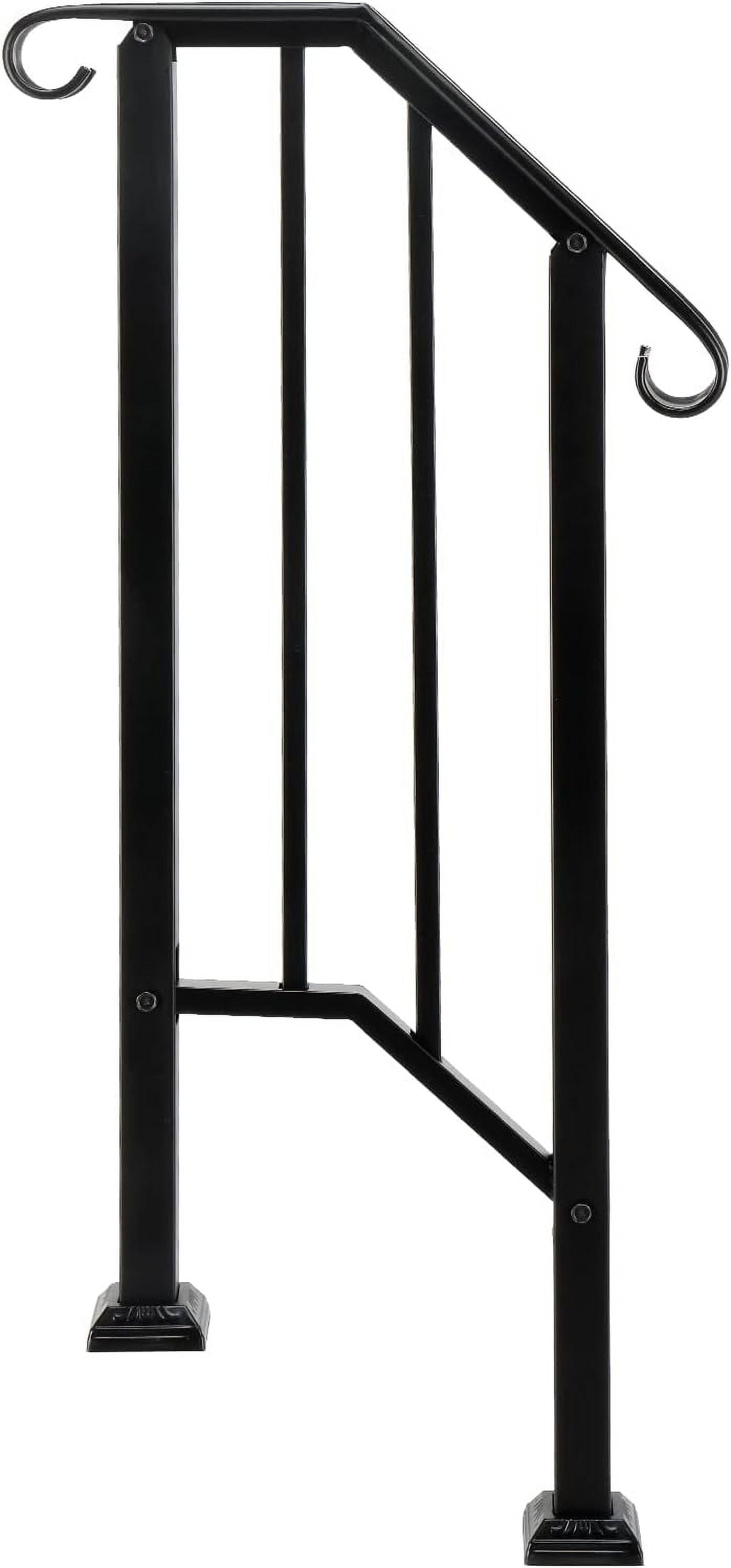 Matte Black Outdoor 1st Tier Iron Handrail - Walmart.com