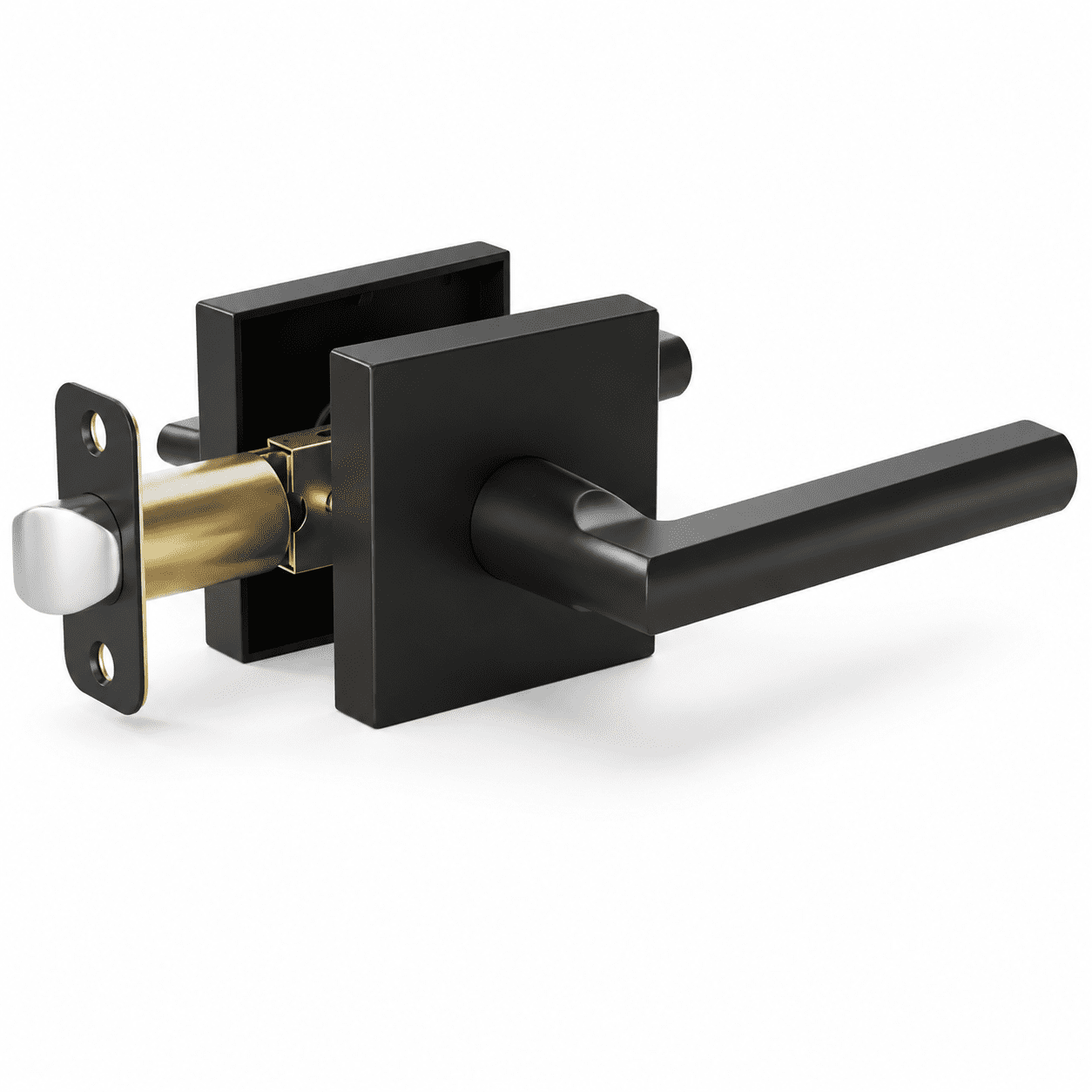 Matte Black Passage 1 Pack Interior Non-Locking Door Lever Handle Set ...
