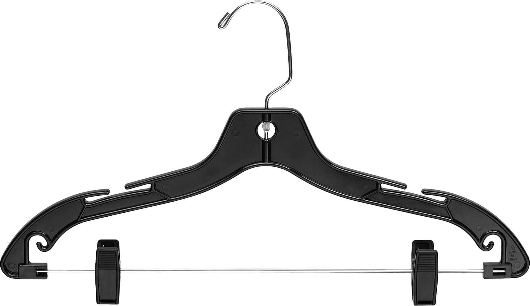 Free Shipping! Matte Black Plastic Combo hanger with Adjustable Clips ...