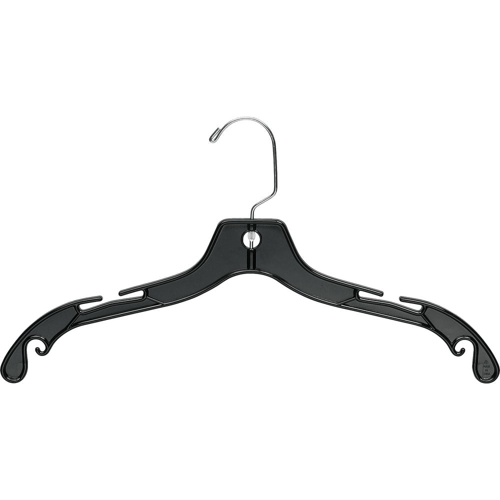 Matte Black Plastic Top Hanger, Space Saving w/ Notches and 360 Degree ...