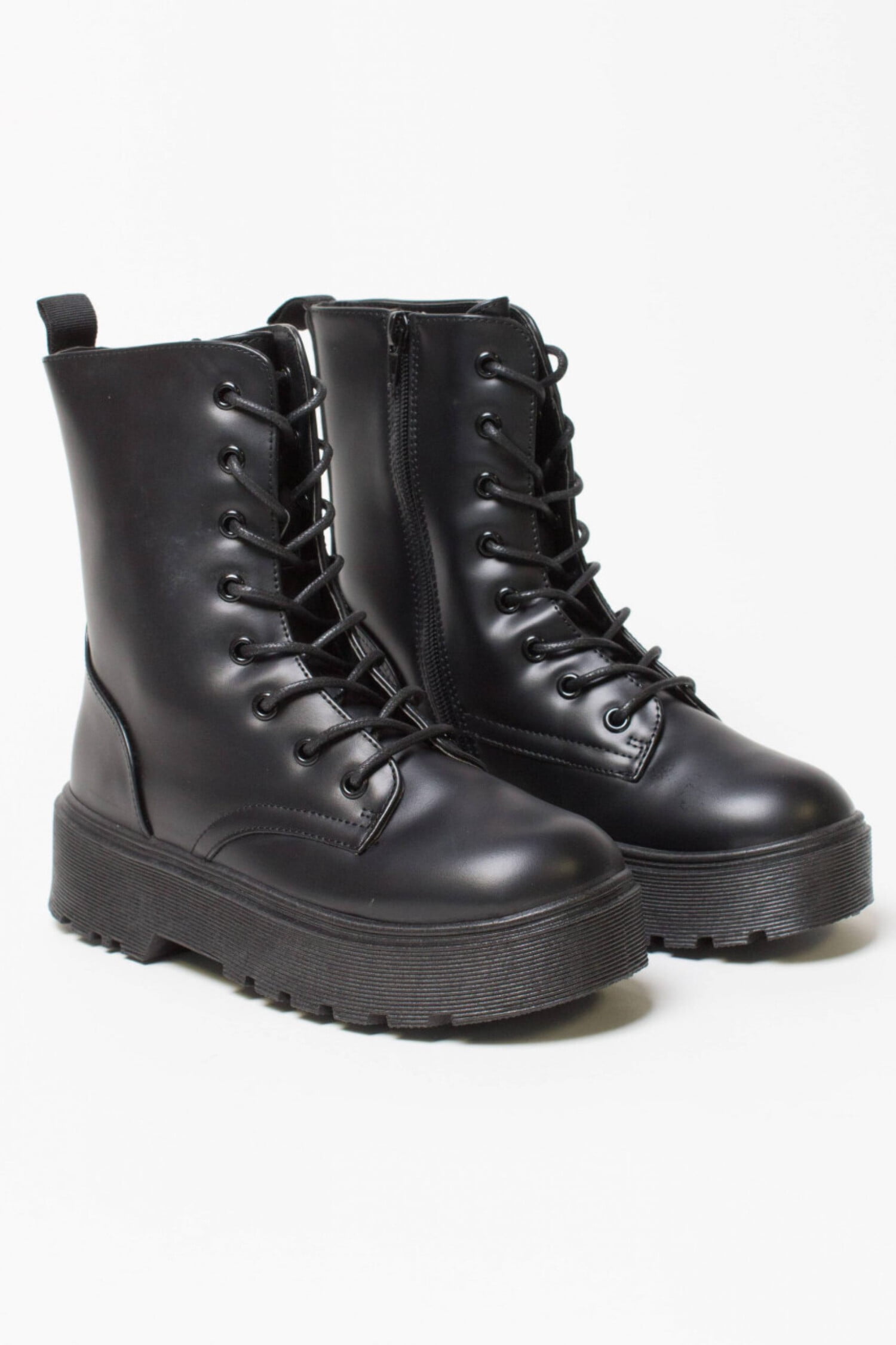 Matte Black Platform Boots - Walmart.com