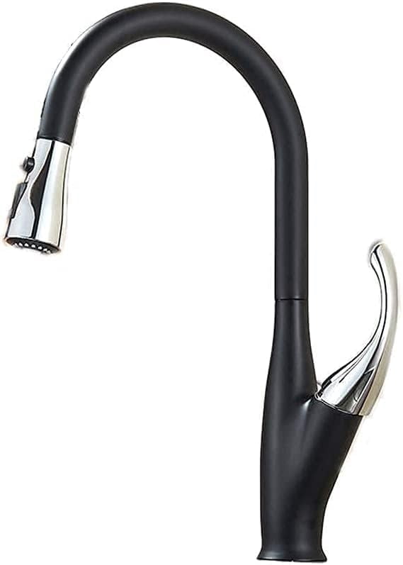 Matte Black Pull Out Kitchen s Single Handle Hot Cold Water Mixer Tap ...