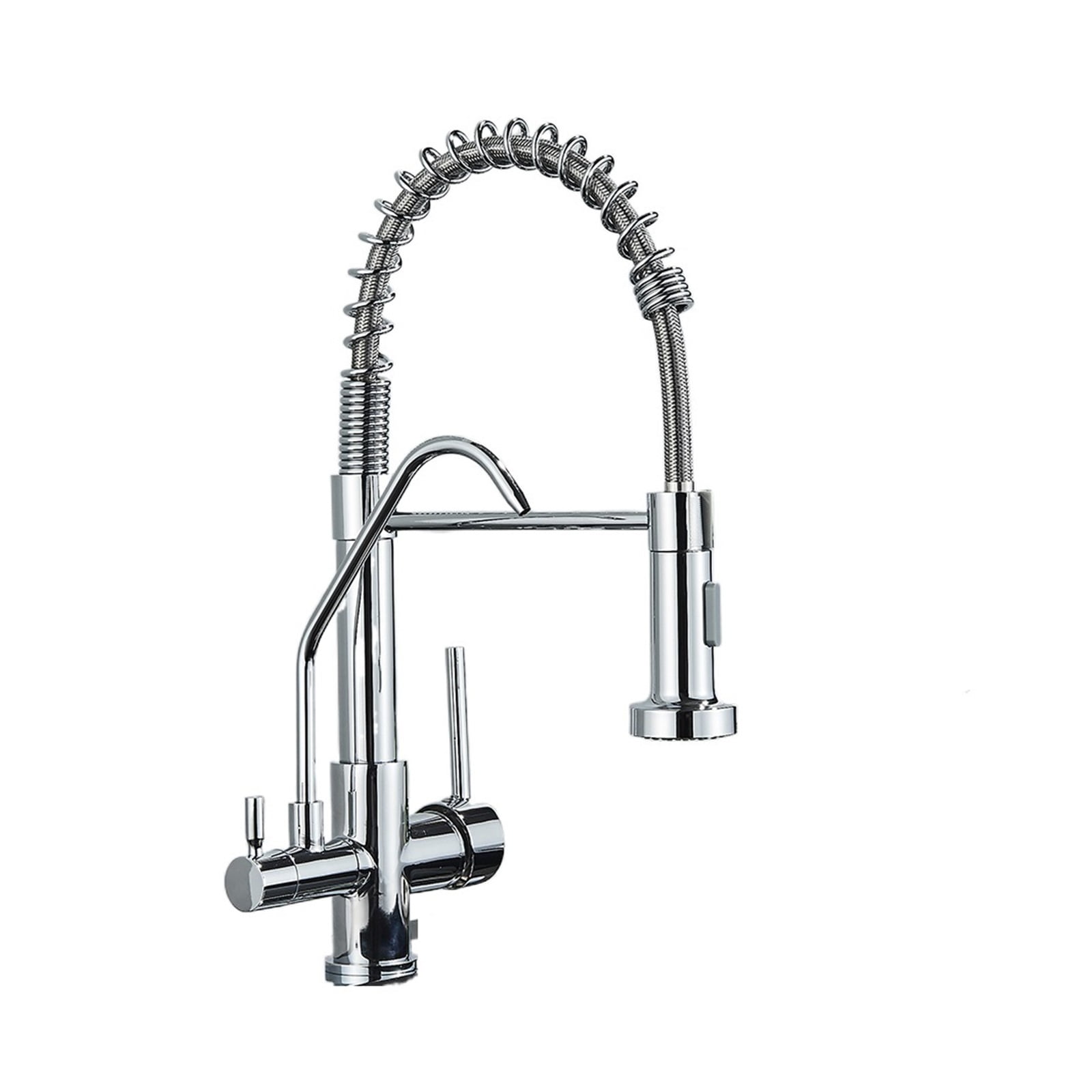 Matte Black Pure Water Filter Kitchen Faucet Dual Handle Hot And Cold ...