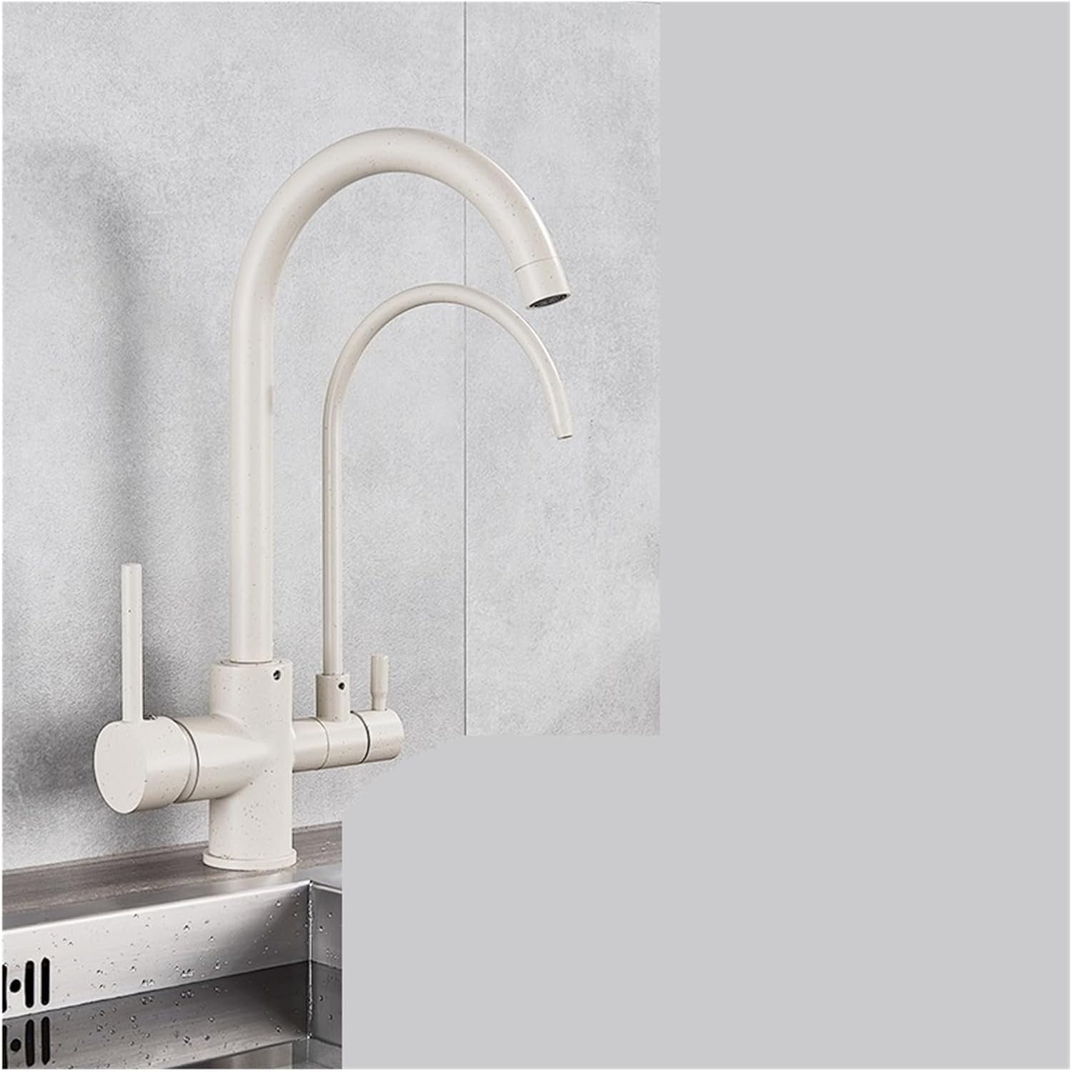 Matte Black Pure Water Kitchen Faucet Dual Handle Hot and Cold Drinking ...