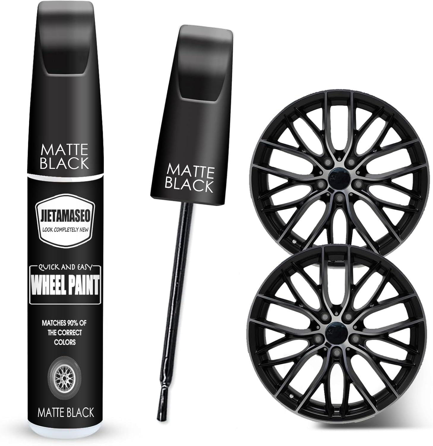 Matte Black Rim Touch Up Paint - Wheel Repair Kit Curb Rash, Quick And ...