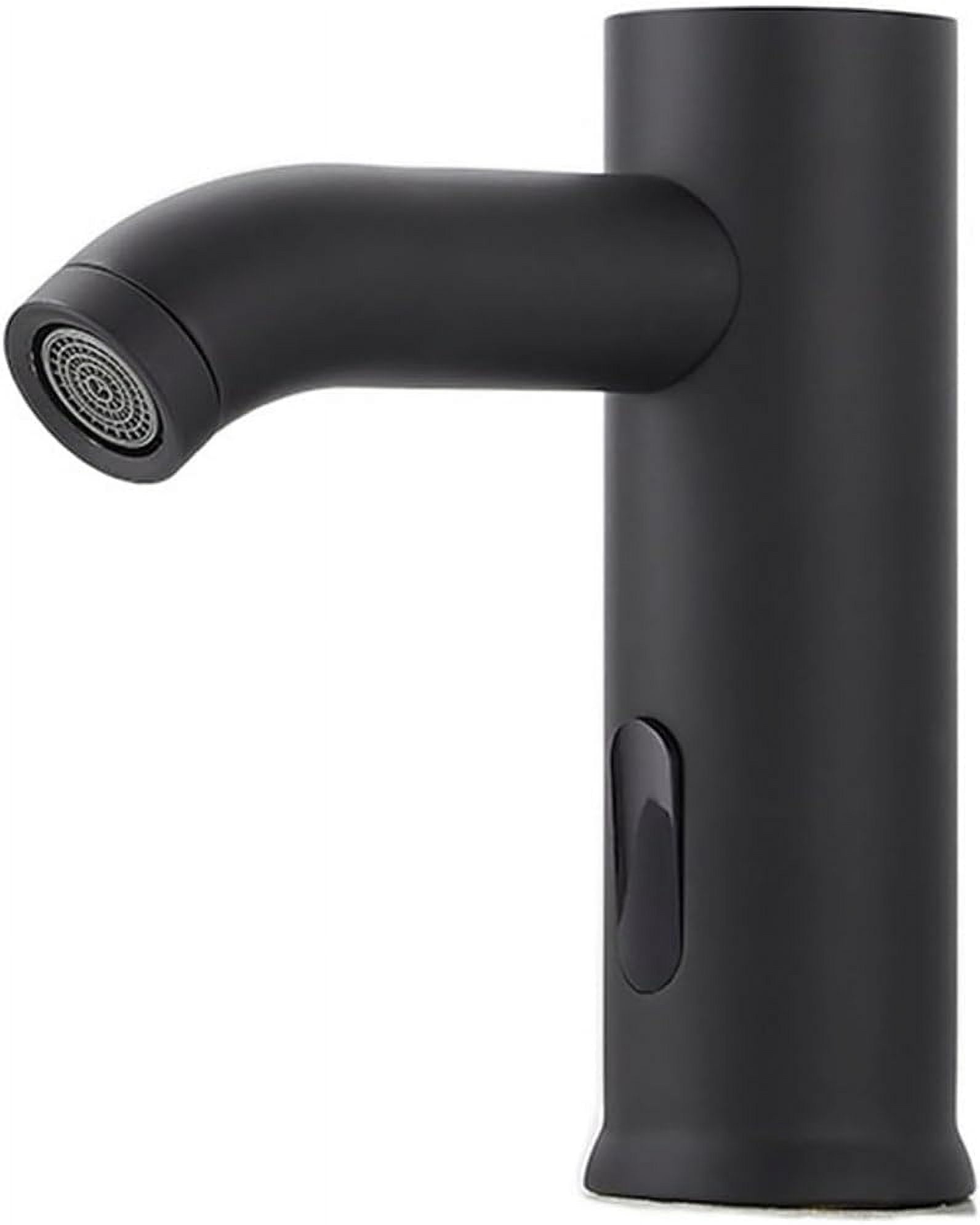 Matte Black Sensor Bathroom Faucet Cold and Hot Deck Mounted Infrared ...