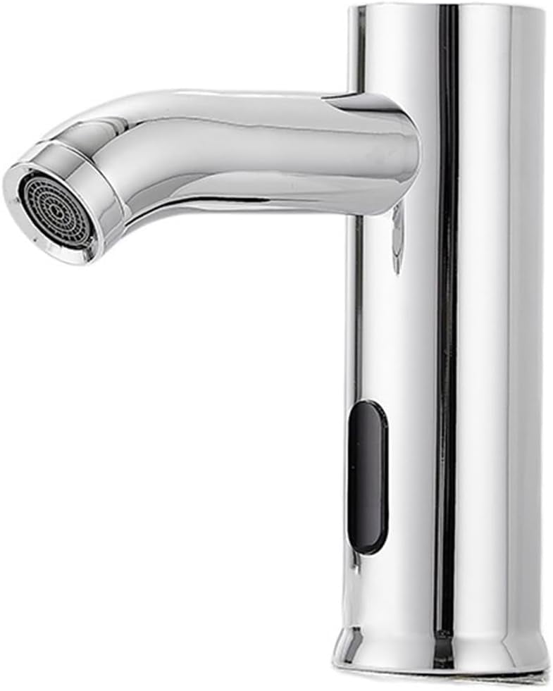 Matte Black Sensor Bathroom Faucet Cold and Hot Deck Mounted Infrared ...