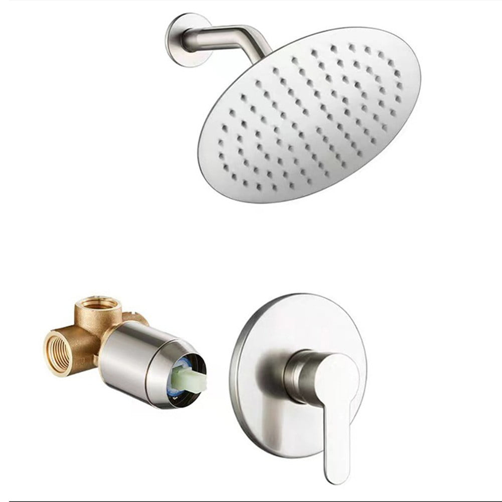 Matte Black Shower Faucet Set Single Function Shower Trim Kit W/ Rough ...