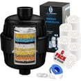 Matte Black Shower Head Filter with 6 Replacement Cartridges - 20 Stage ...