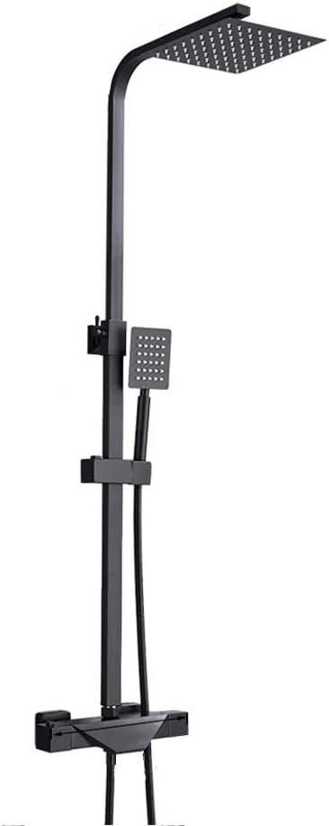 Matte Black Shower System Thermostatic Wall Mounted Exposed Shower ...
