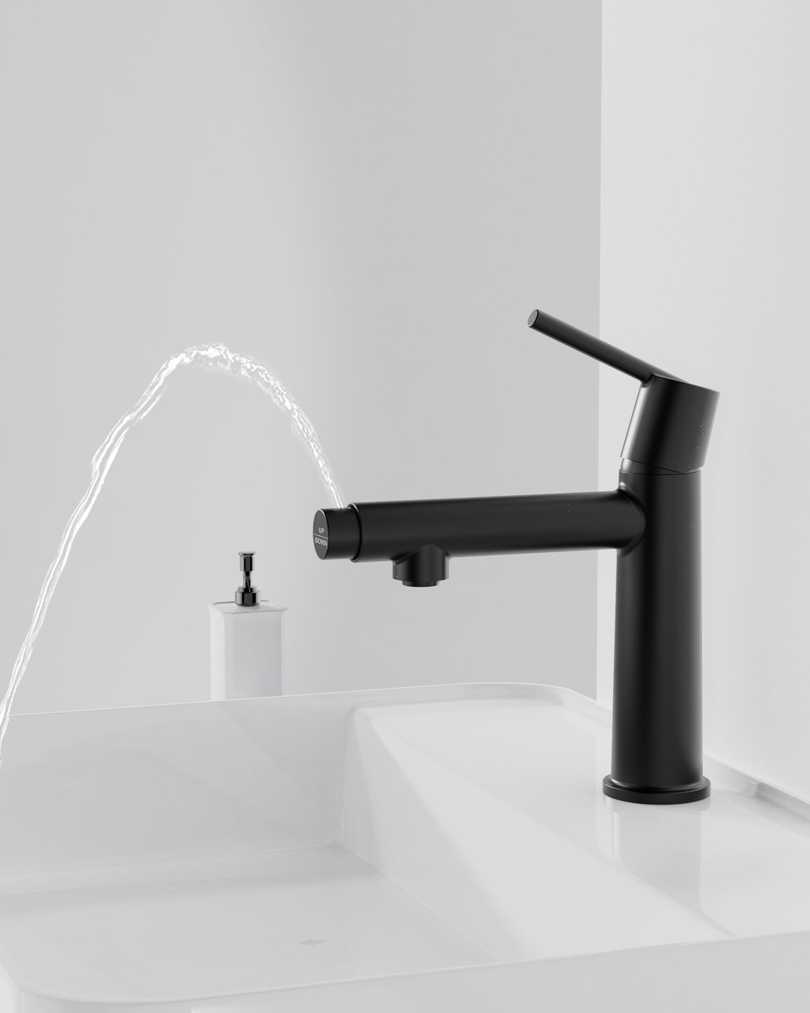 Matte Black Single Handle Bathroom Faucet for 1 or 3 Holes ,Fountain ...