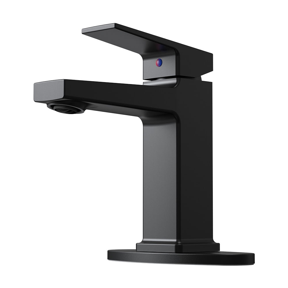 Matte Black Single Handle Bathroom Faucet with Deck For 1 or 3 Holes ...