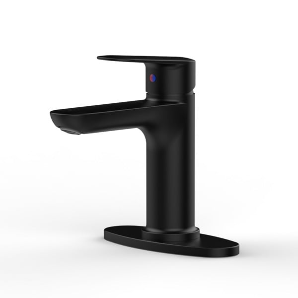 Matte Black Single Handle Bathroom Faucet – Modern Vanity Sink Faucet ...