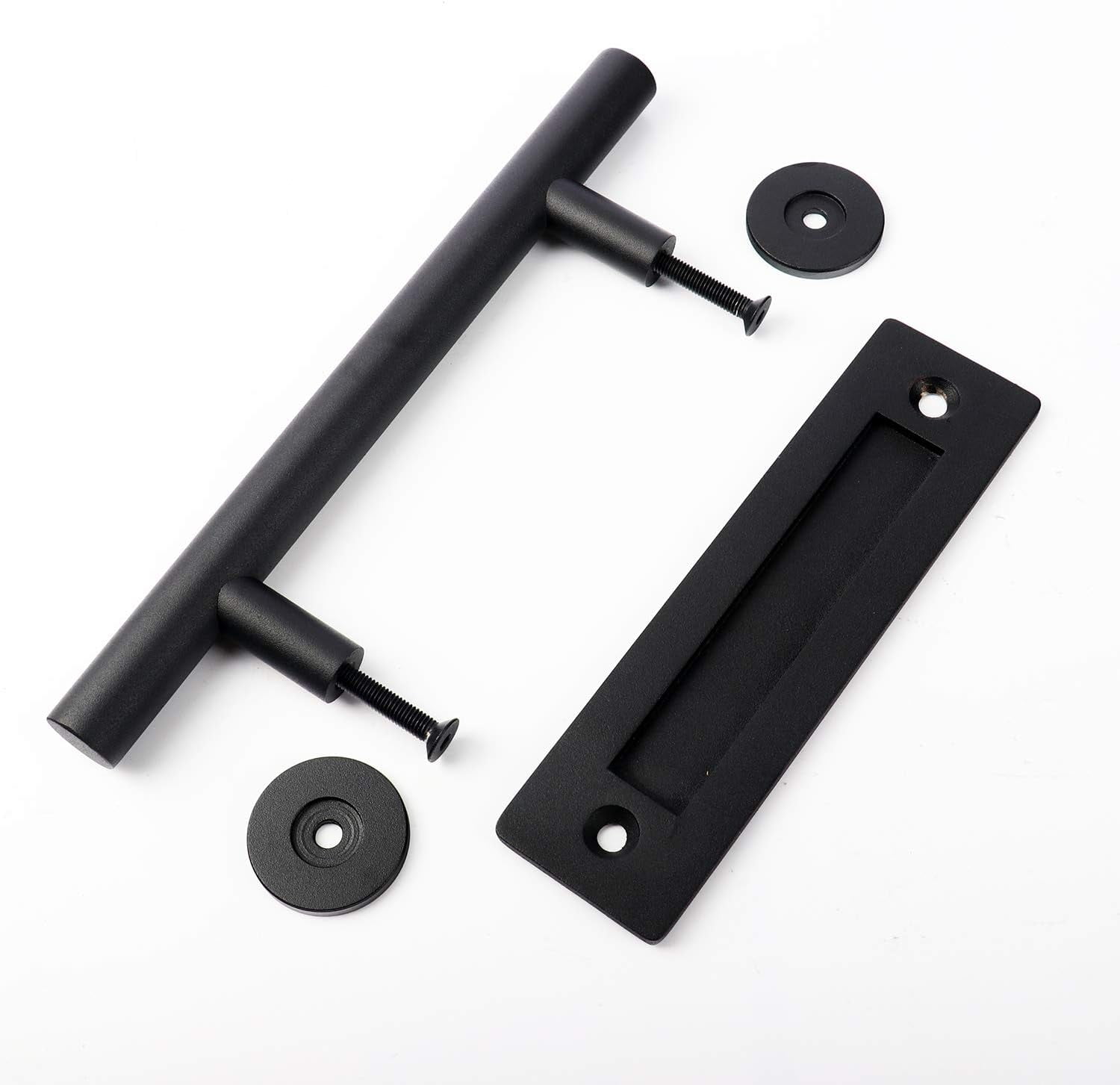 Matte Black Sliding Barn Door Handle Offset Handle Door Pull And ...