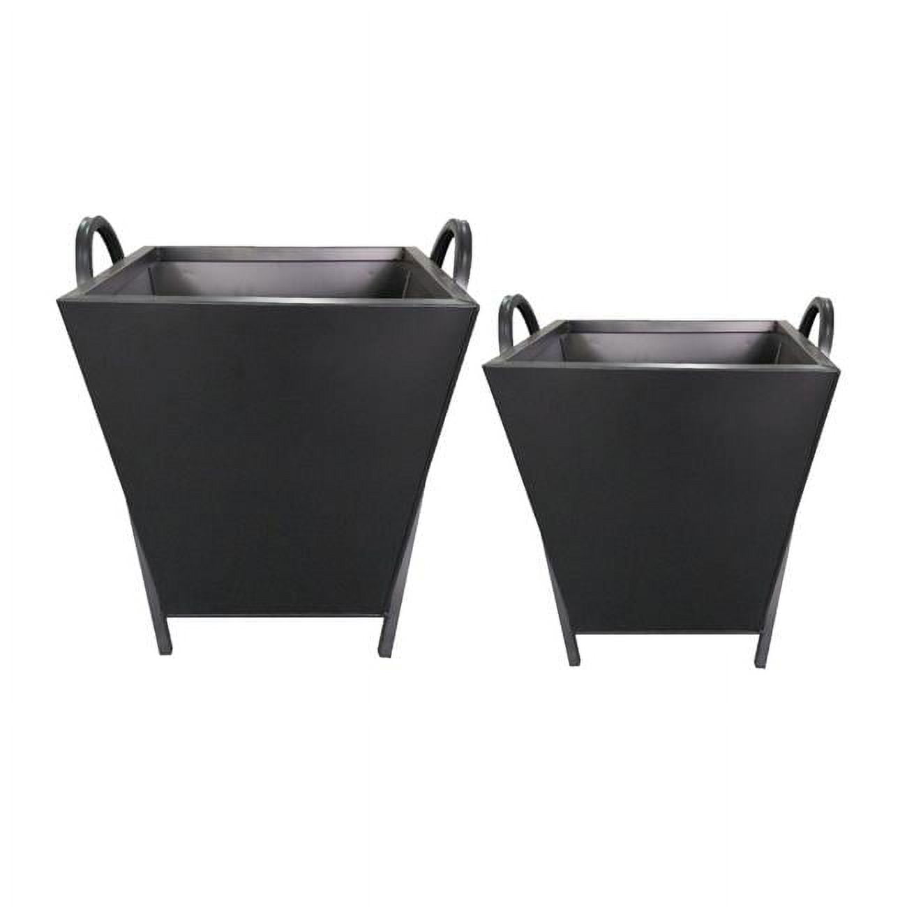 Matte Black Square Metal with Handles Planters, Set of 2 - Walmart.com